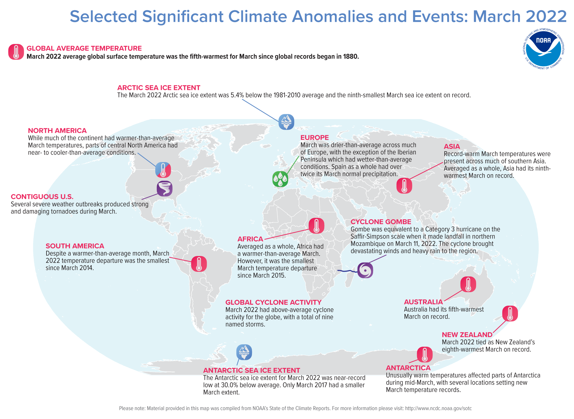 NOAA: Anomalitë dhe ngjarjet e rëndësishme klimatike të zgjedhura për ...